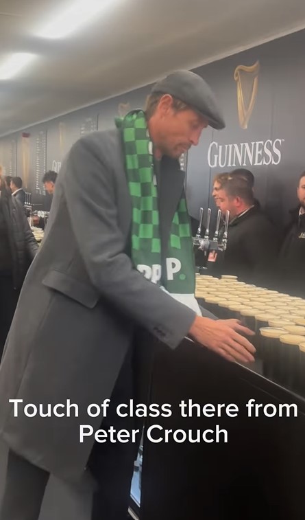Peter Crouch teamed up with Paddy Power to splash out the Guinness ...